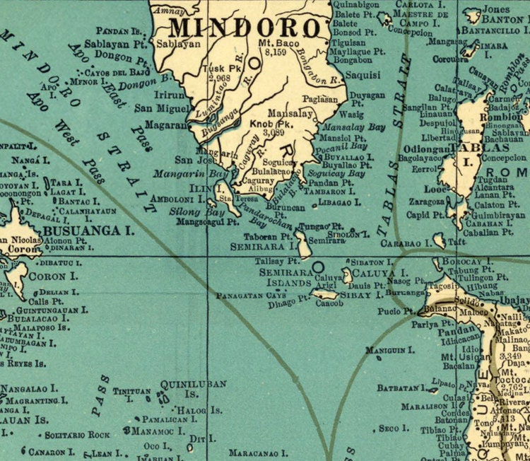 Old Map of Philippine Islands Philippines 1924 | Vintage Poster Wall ...