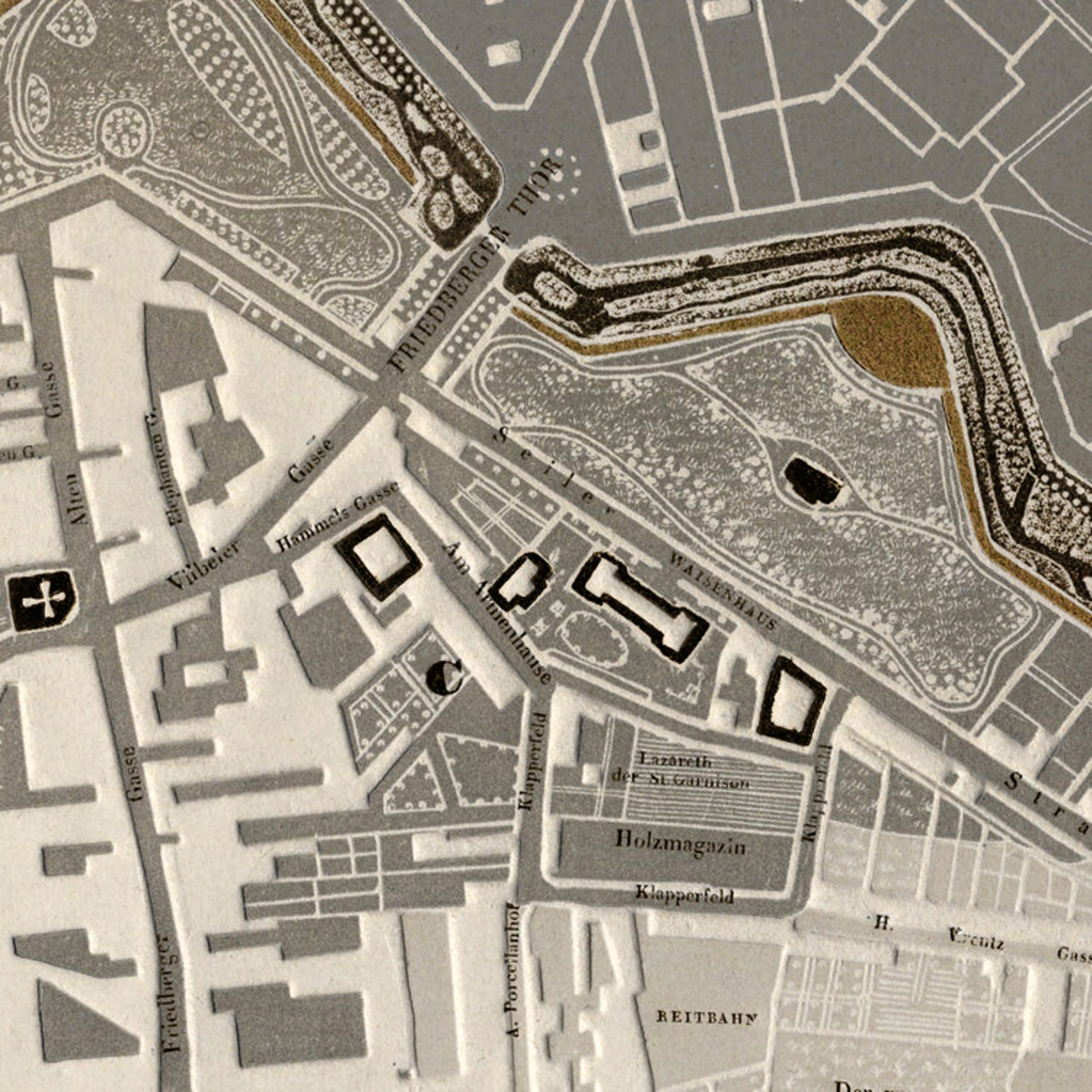 Old Map of Frankfurt Germany 1844 Vintage Map Vintage Poster - Etsy