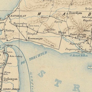 Old Map of Java and Madura Islands Indonesia 1878 Vintage Map | Vintage ...