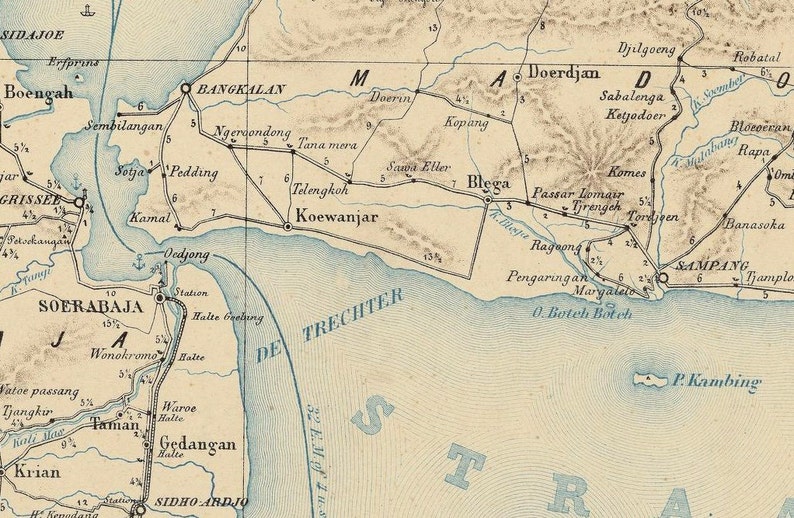 Old Map of Java and Madura Islands Indonesia 1878 Vintage | Etsy