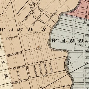 Old Map of Elizabeth New Jersey 1872 Vintage Map Elisabeth City Vintage ...