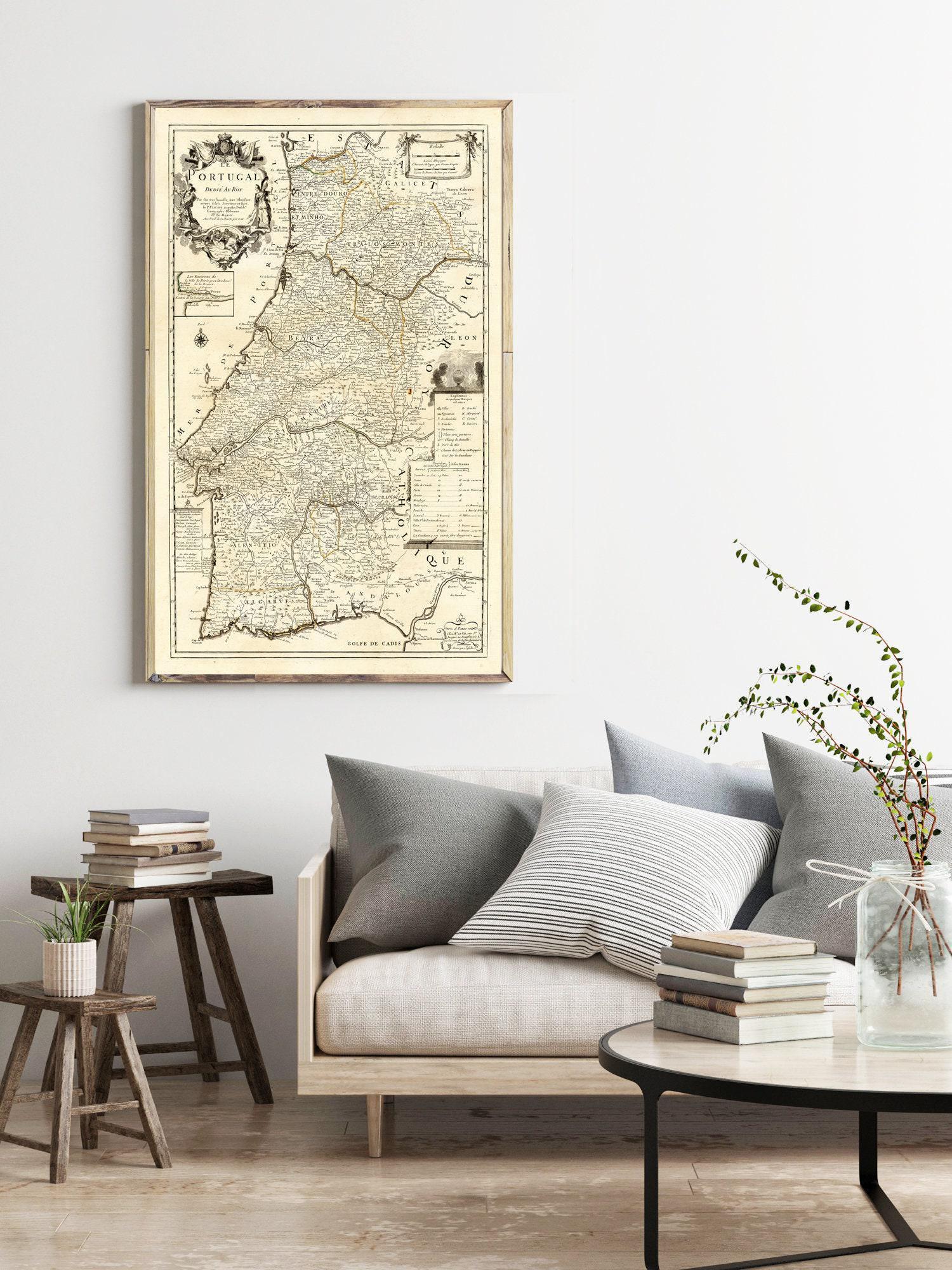 Old Map of Portugal 1700 Mapa De Portugal Portuguese Map Vintage Map ...