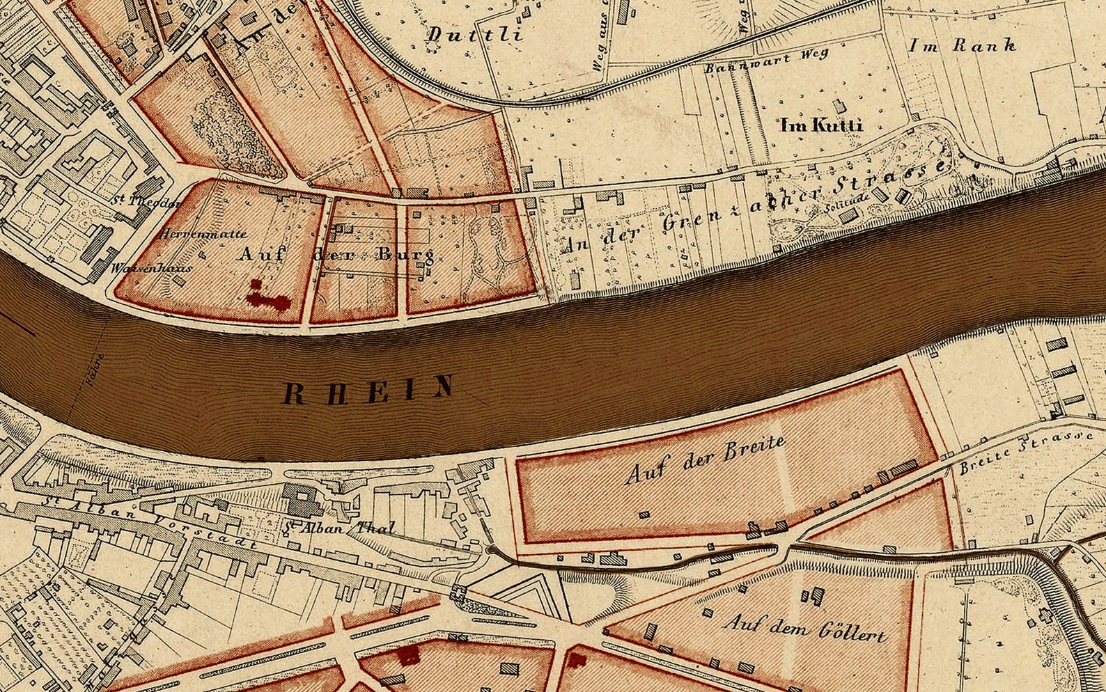 Old Map of Basel Basilea Switzerland Suisse 1860 Vintage | Etsy