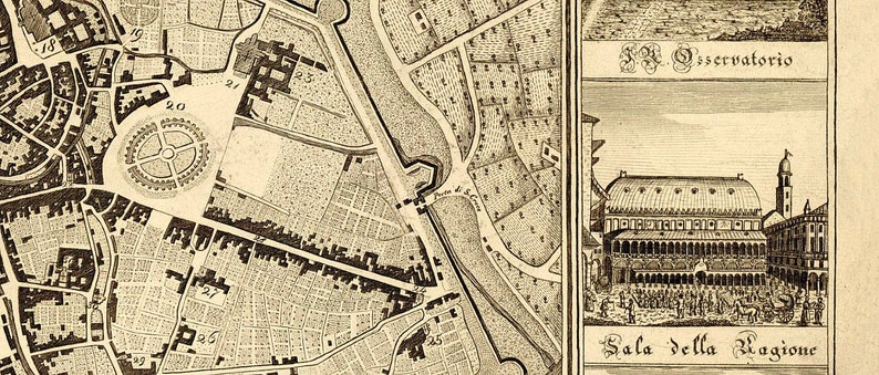 Old Map of Padua Padova Italy 1840 Vintage Map Vintage - Etsy