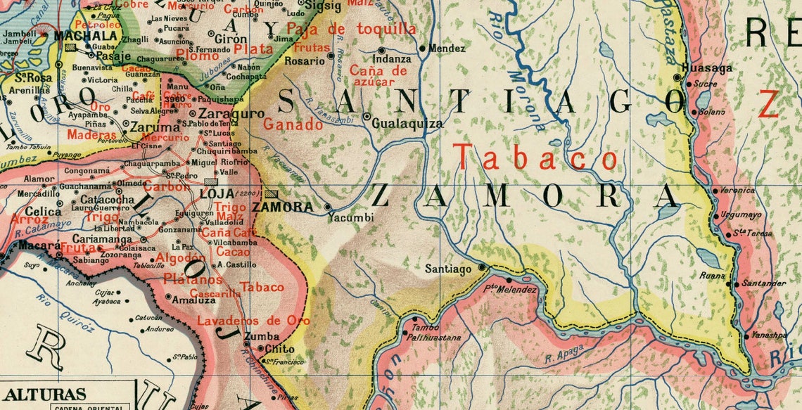 Old Map of Ecuador 1902 Equator Republic Vintage Map Vintage | Etsy