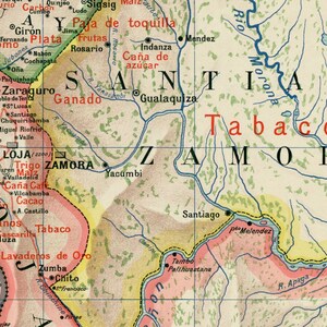 Old Map of Ecuador 1902 Equator Republic Vintage Map | Vintage Poster ...