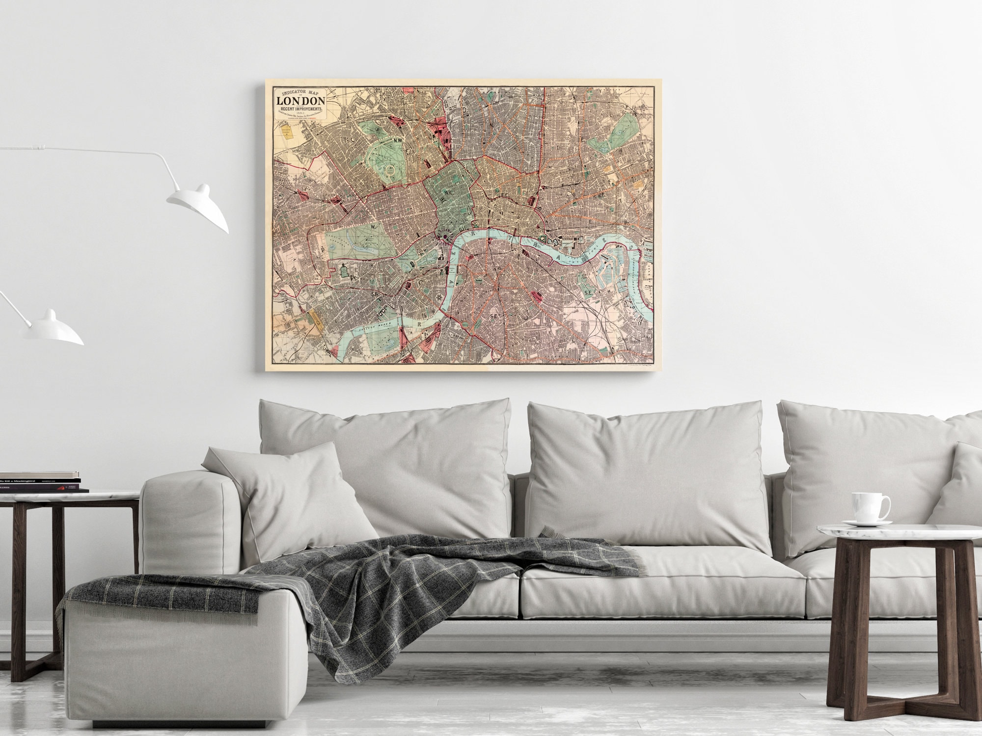 Old Map Of London Map 1880 | Vintage Poster Wall Art Print | Wall Map ...