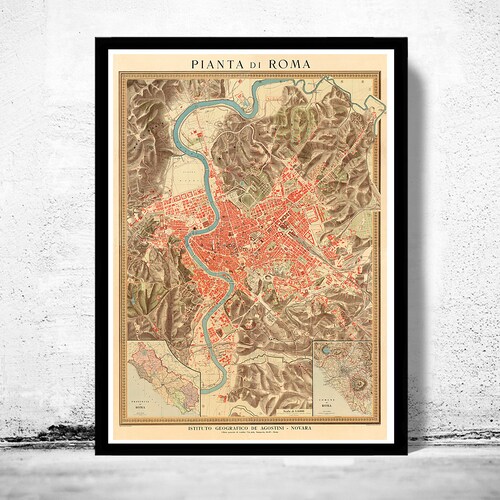 1874 Map of Italy - Etsy