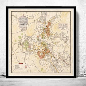 Old Map of Canberra City Australia 1927 Vintage Map | Vintage Map Wall ...