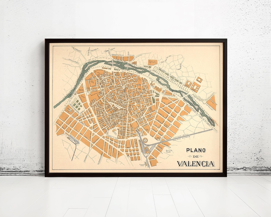 Old Map of Valencia 1905 Spain Vintage Map Valencia | Vintage Poster ...