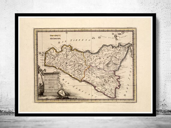 Old Map of Sicily Sicilia Italy 1790 Vintage Map Vintage - Etsy