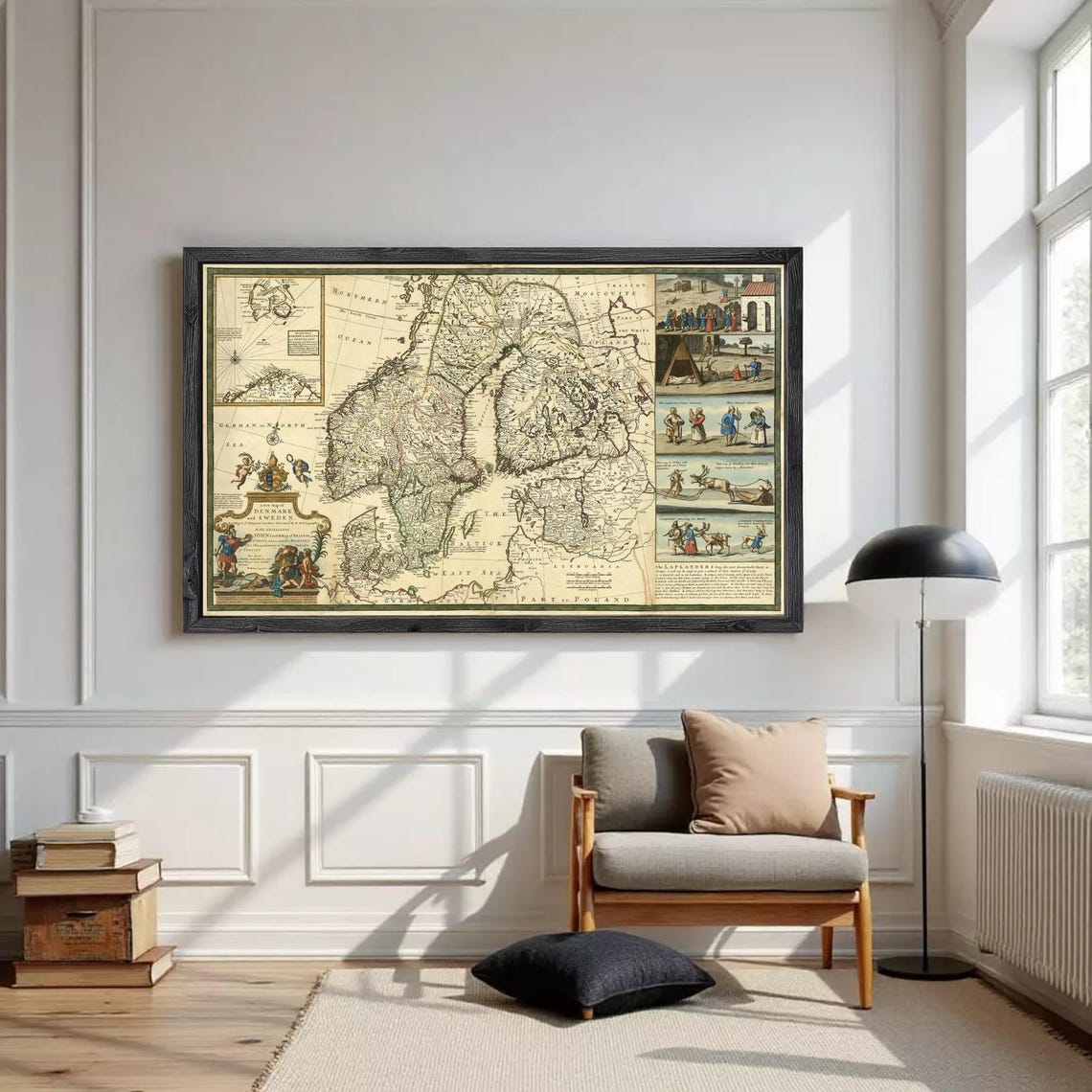 Old Map of Sweden and Denmark 1720 Vintage Map | Wall Map Print - Etsy
