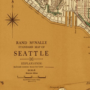 Old Map of Seattle Washington 1924 Seattle Vintage Map | Vintage Poster ...