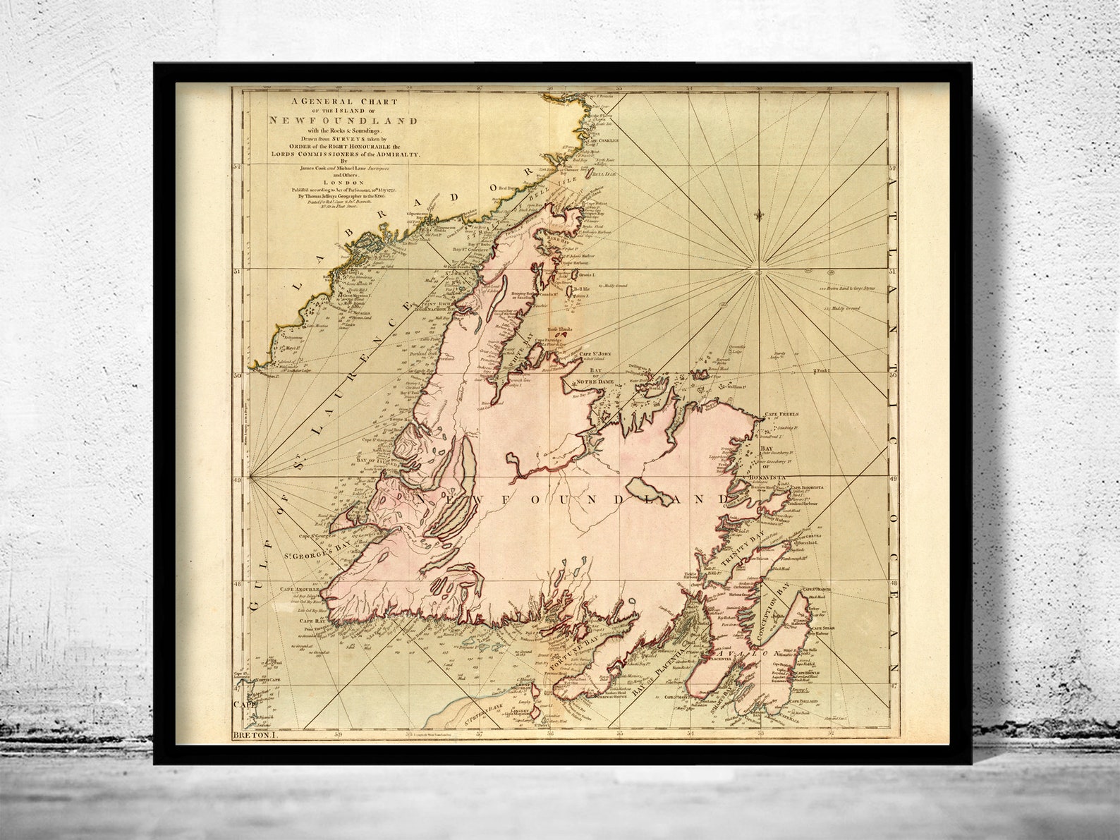 Old Map of Newfoundland Canada 1755 Vintage Map Vintage - Etsy