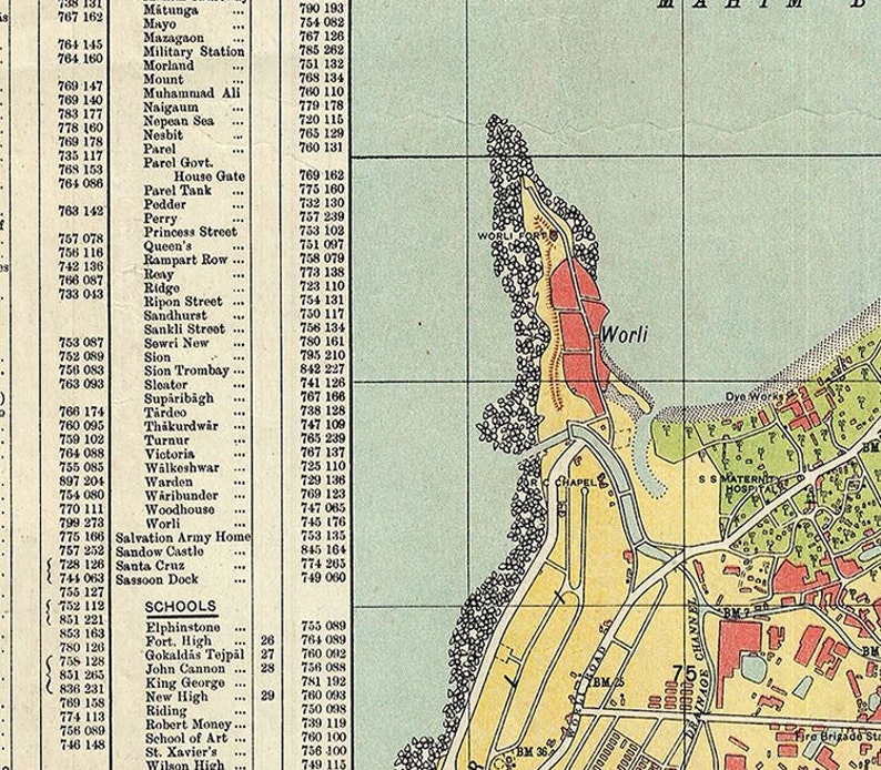 Old Map of Bombay Mumbai India Vintage Map Vintage Poster - Etsy