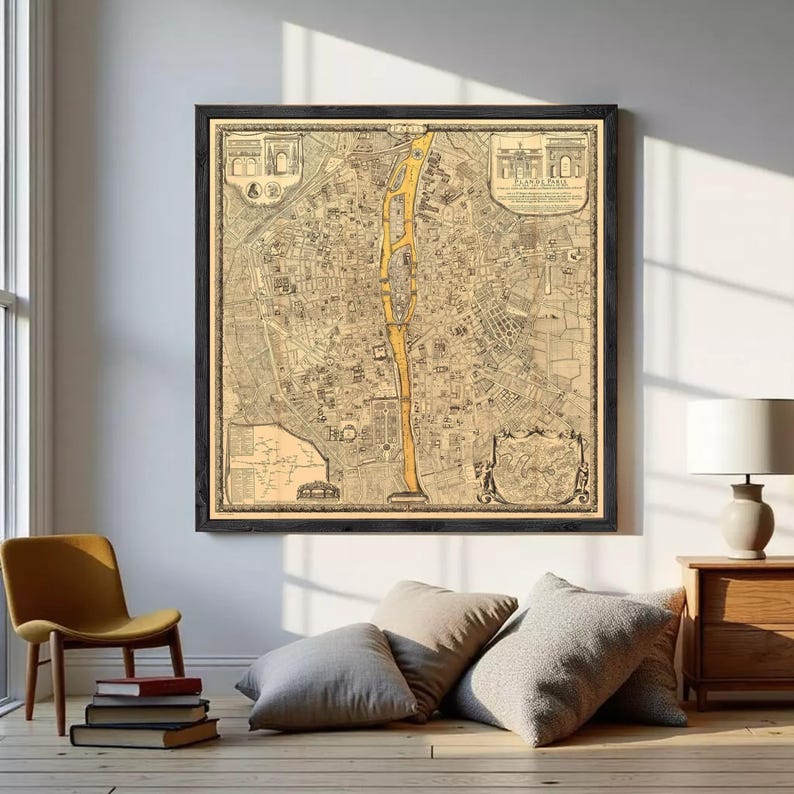 Old Map of Paris France 1710 Vintage Map | Wall Map Print - Etsy
