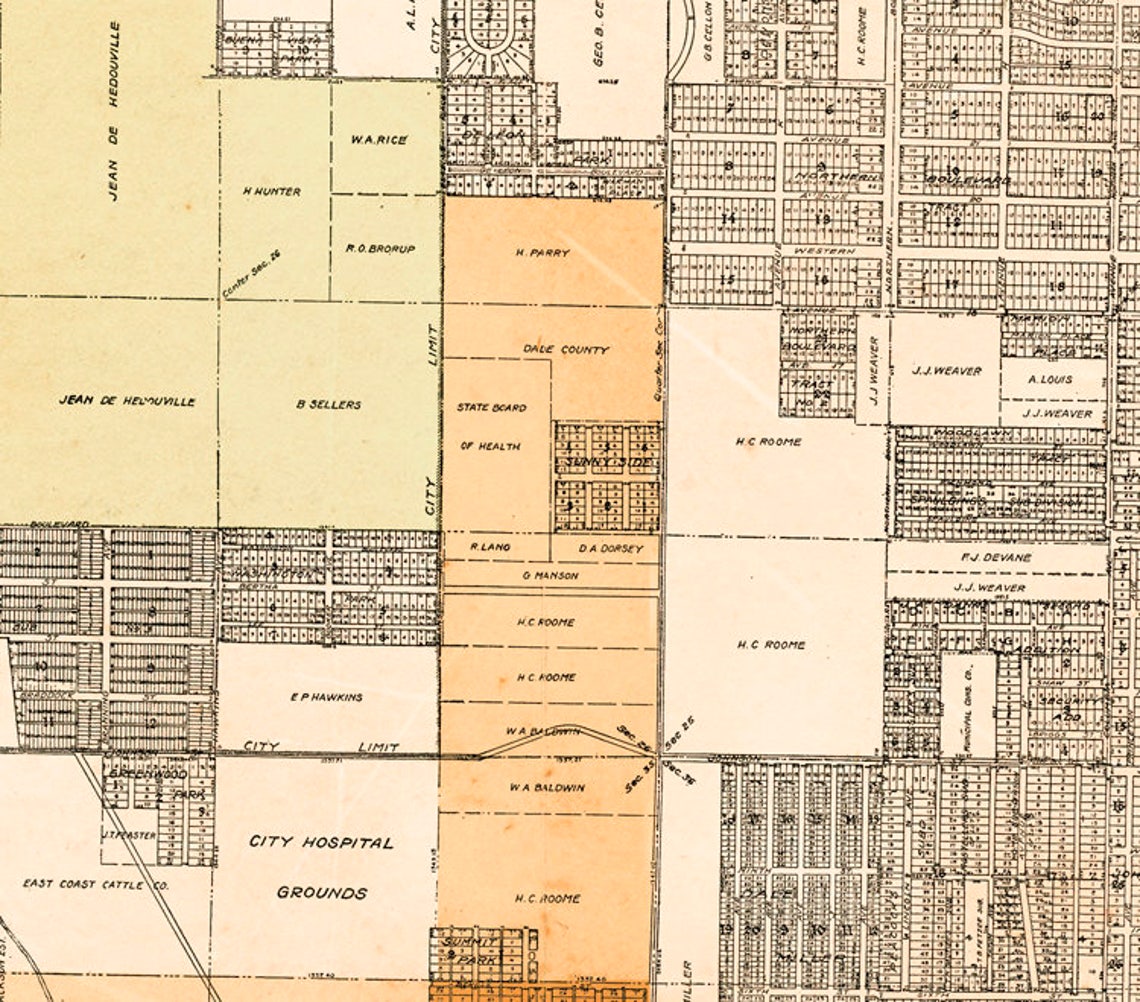 Old Map of Miami Florida 1918 Vintage Poster Wall Art Print | Etsy