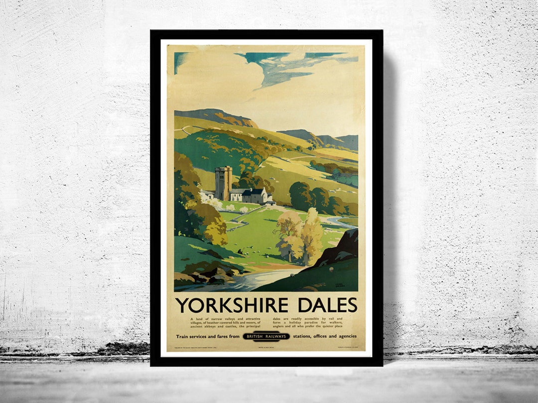 Vintage Poster of Yorkshire Dales England 1920 Tourism Poster Travel ...