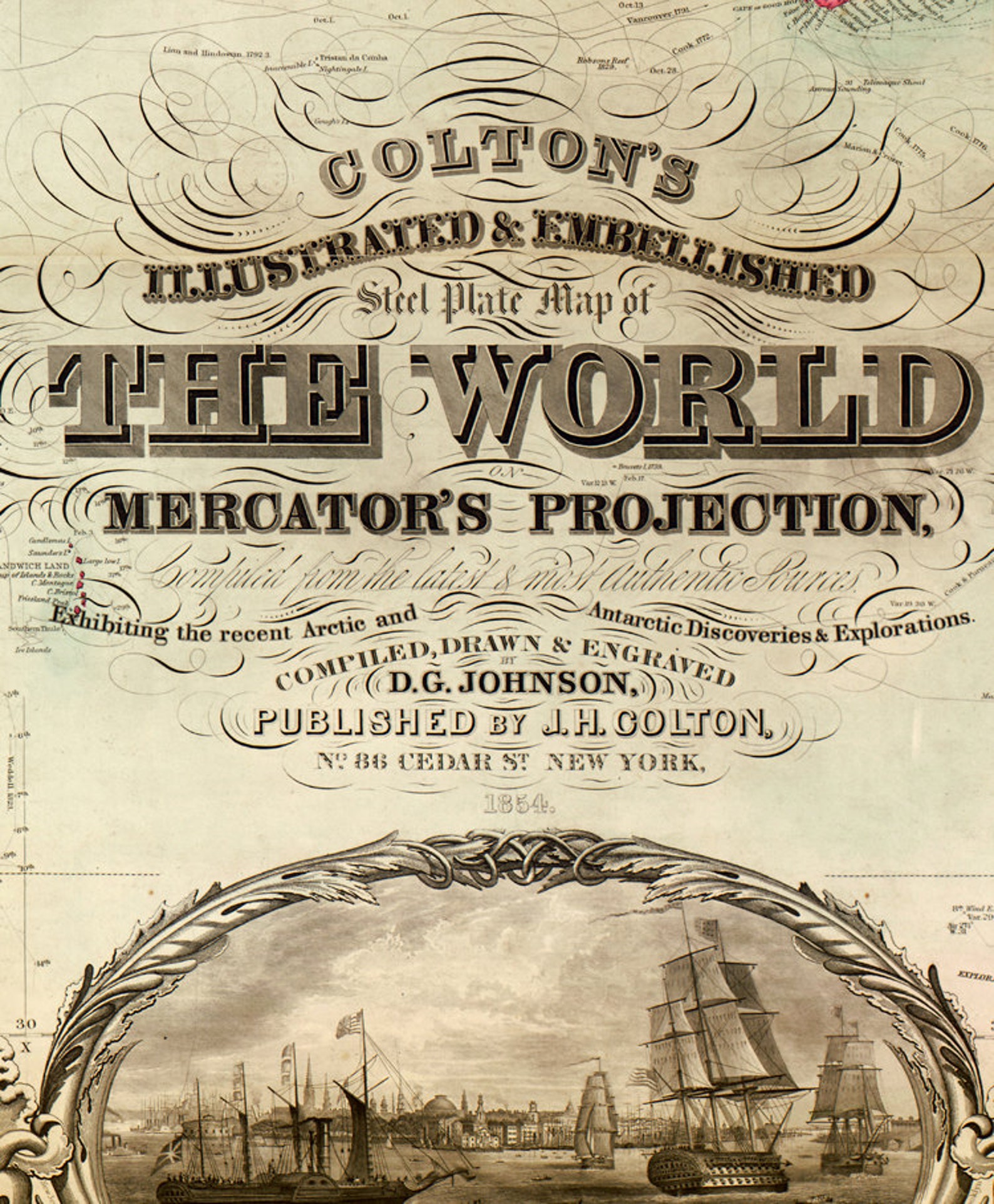 Old World Map 1854 Mercator Projection Vintage Map Vintage - Etsy