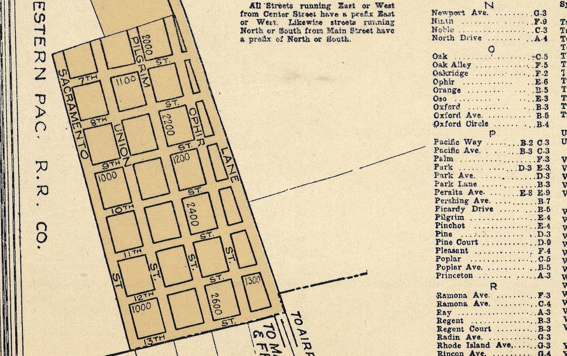 Old Map of Stockton California 1938 Vintage Map Vintage - Etsy