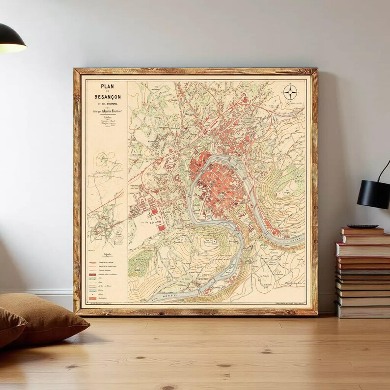 Old Map of Besançon France 1930 Vintage Map | Wall Map Print - Etsy UK