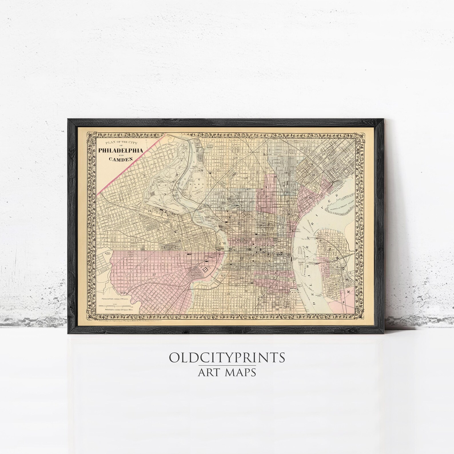 Old Map of Philadelphia 1880 Vintage Map | Wall Map Print - Etsy