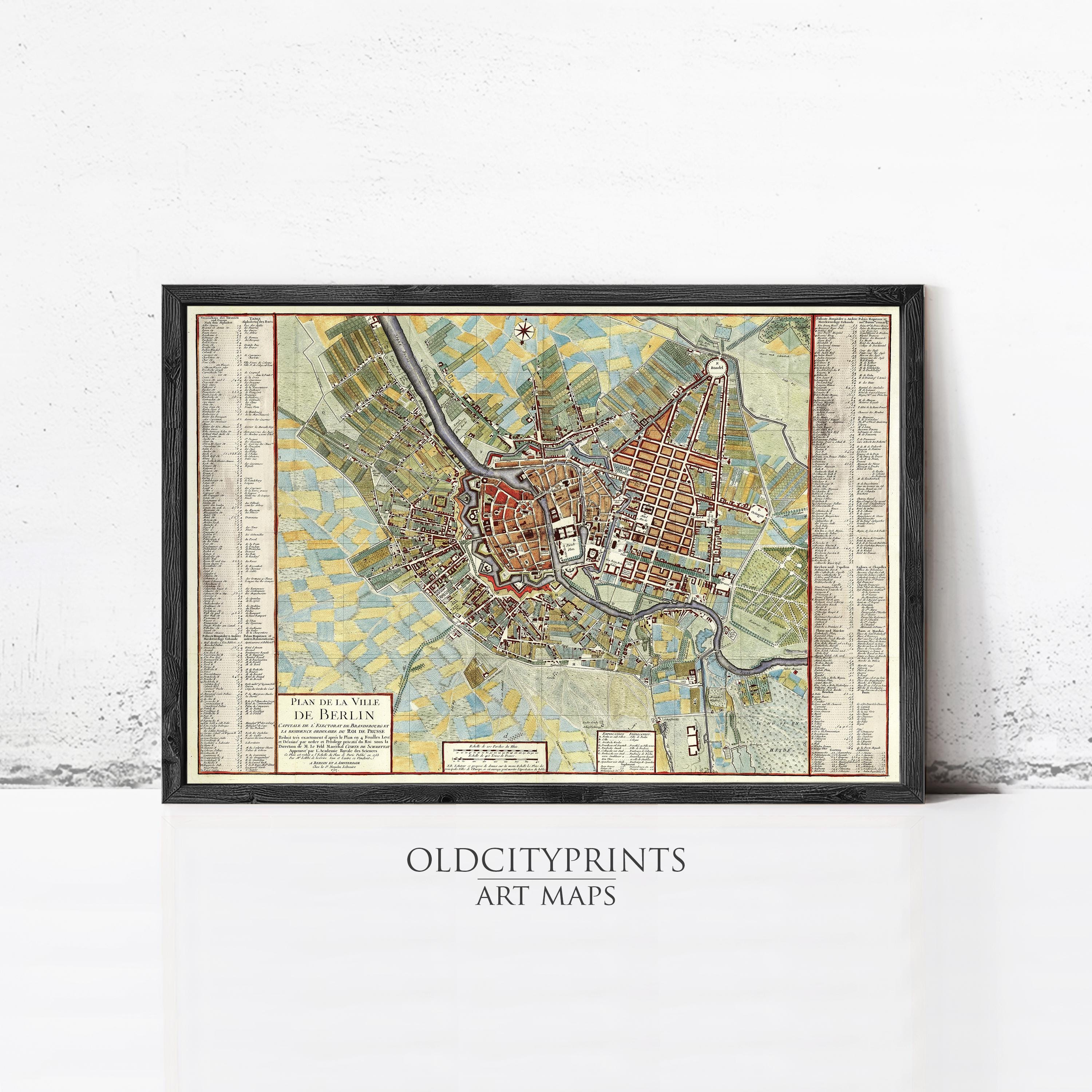 Old Map of Berlin Germany 1760 Vintage Map | Wall Map Print - Etsy Canada