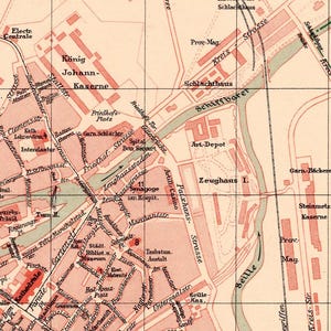 Old Map of Metz France 1904 Vintage Map | Vintage Map Wall Art Print ...