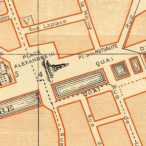 Old Map of Caen France 1930 Vintage Map | Vintage Poster Wall Art Print ...