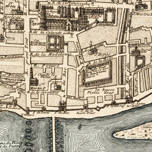Old Map of Rouen France City Plan 1740 Vintage Map Vintage Poster Wall ...