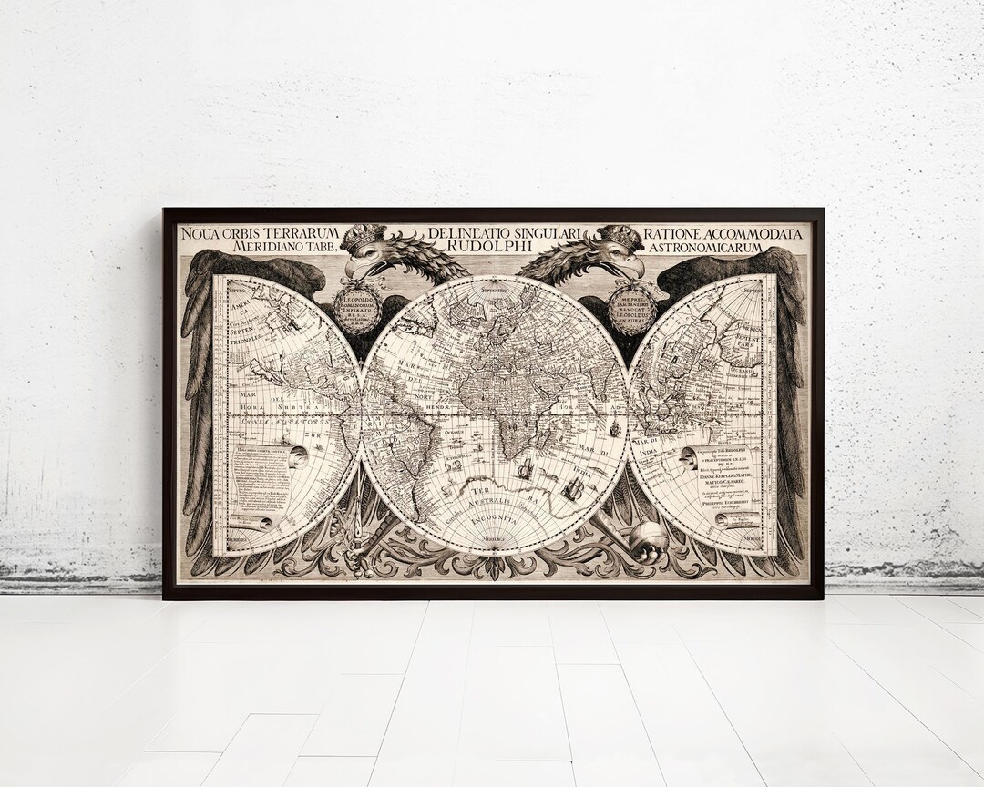 Old World Map 1630 Antique Atlas Map Vintage Map | World Map Gift World ...