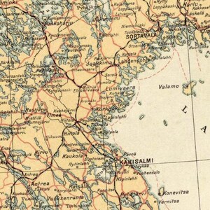 Old Map of Finland 1930 Vintage Map of Finland | Vintage Map Wall Art ...