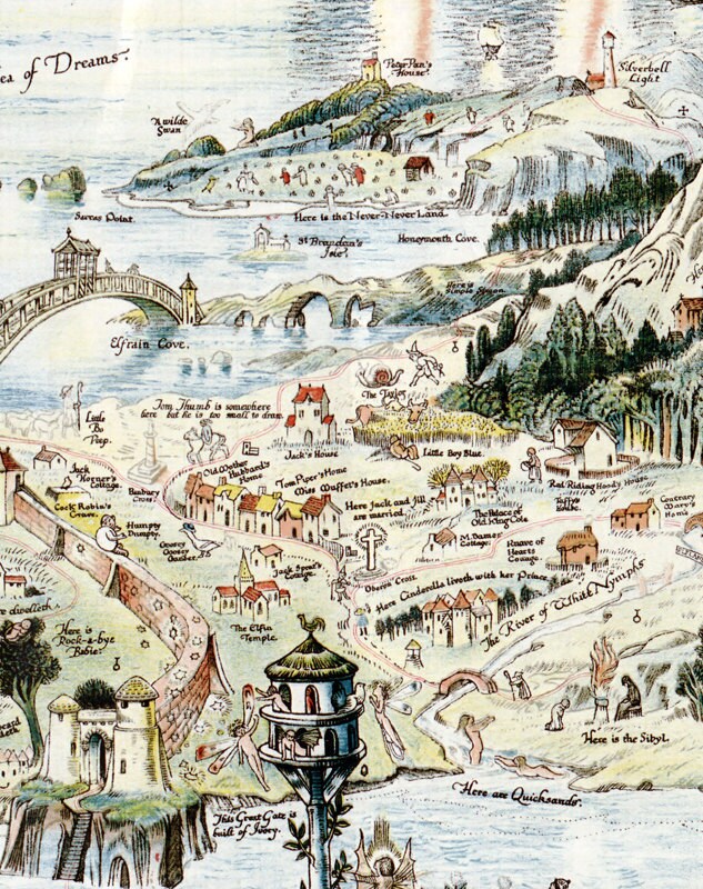 Old Map of Fictive Fairyland Plan Antique 1920 Vintage - Etsy