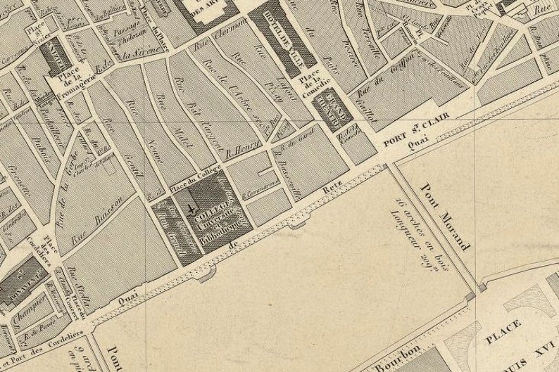 Old Map of Lyon France 1834 Vintage Map Vintage Poster Wall - Etsy