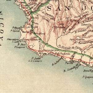 Old Map of Costa Rica 1903 Vintage Map | Vintage Poster Wall Art Print ...