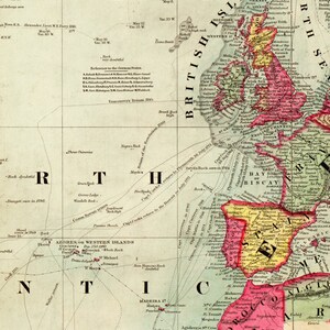 Old World Map 1854 Mercator Projection Vintage Map World Map Gift World ...