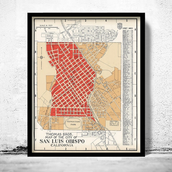 San Luis Obispo Map - Etsy