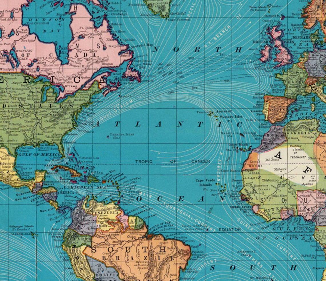 Old World Map 1897 Mercator Projection Vintage World Map - Etsy
