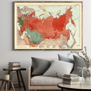 Old Map of Soviet Union CCCP USSR Map Vintage Poster Wall Art Print ...