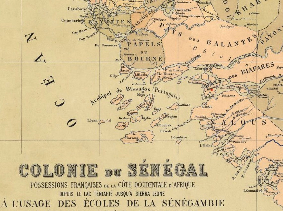 Old Map of Senegal 1884 Vintage Map Vintage Poster Wall Art - Etsy