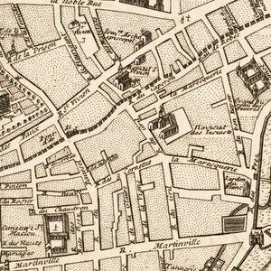 Old Map of Rouen France City Plan 1740 Vintage Map Vintage Poster Wall ...