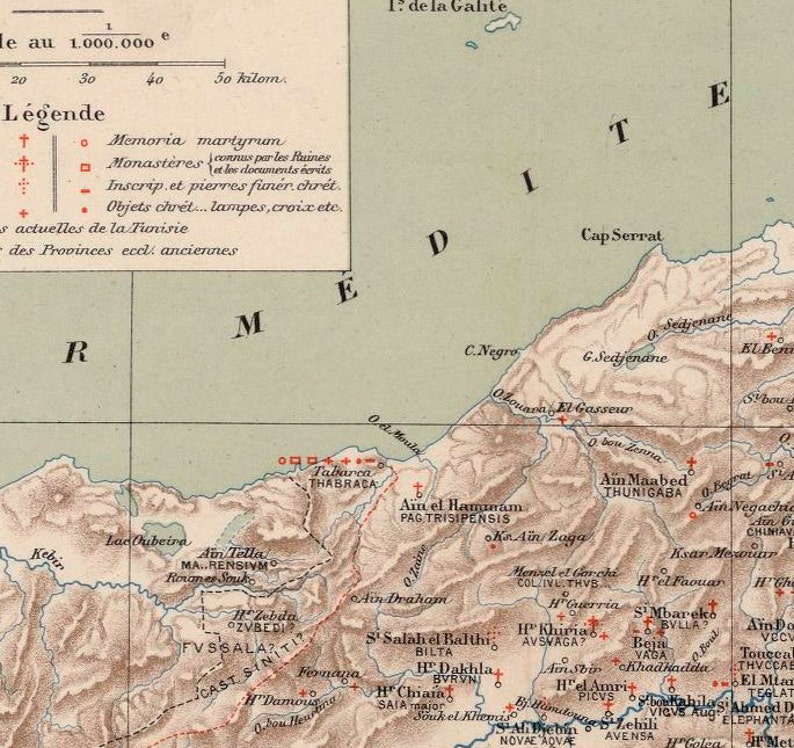 Old Map of Tunisie Tunisia 1912 Vintage Map Vintage Poster - Etsy