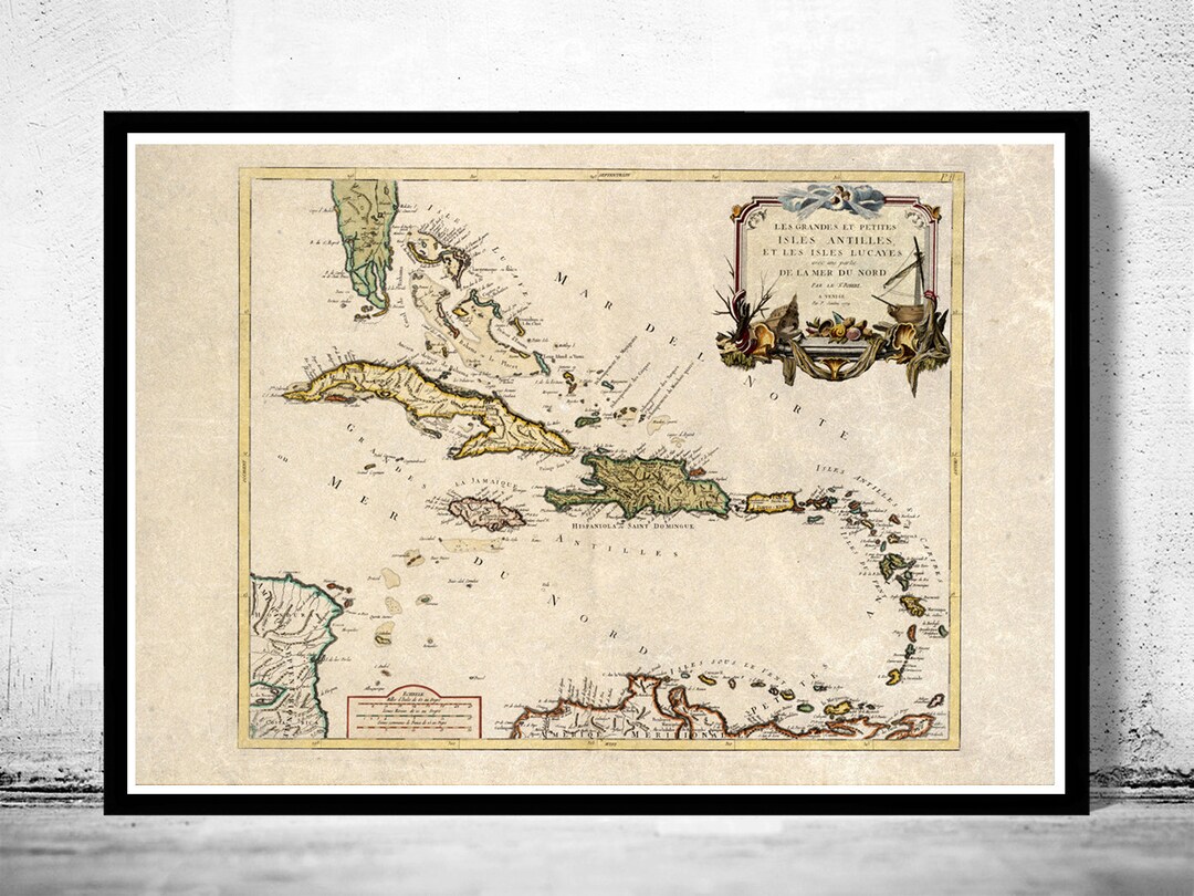 Old Map of Antilles Bahamas Bahama Islands 1779 Vintage Map Vintage ...