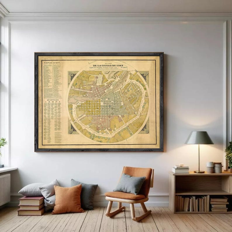 Old Map of Lima Peru 1830 Vintage Map | Wall Map Print - Etsy