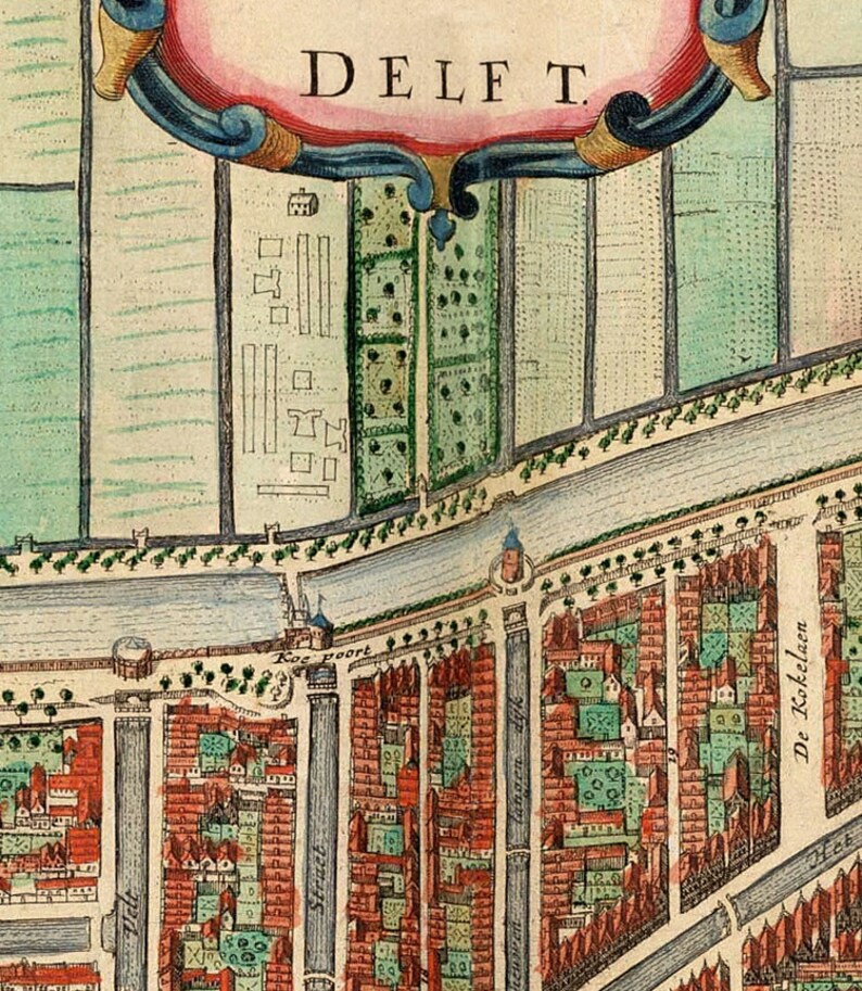 Old Map of Delft Netherlands 1640 Vintage Poster Wall Art | Etsy
