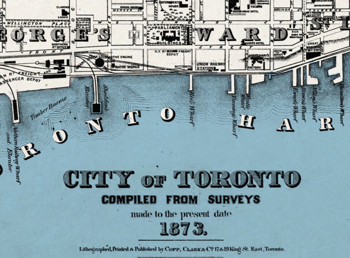 Old Map of Toronto Ontario Canada 1873 Vintage Map Toronto - Etsy Canada