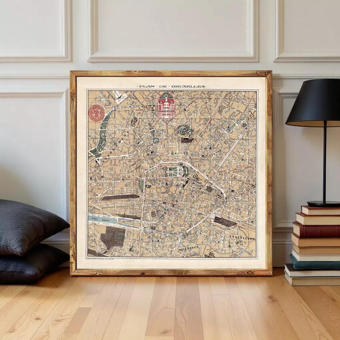 Old Map of Brussels Bruxelles Belgium 1924 Vintage Map | Wall Map Print ...