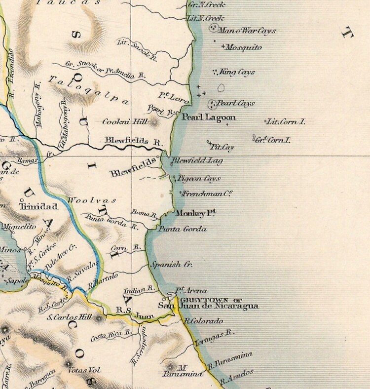 Vintage Map Of Panama, Old Map 1857 | Vintage Poster Wall Art Print ...