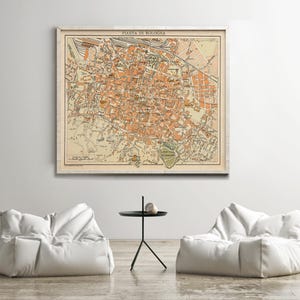 Old Map of Bologna Italy 1930 Vintage Map Bologna | Vintage Map Wall ...