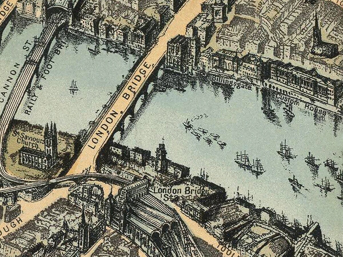 Old Map of London 1892 Birdseye View London Vintage Map | Etsy